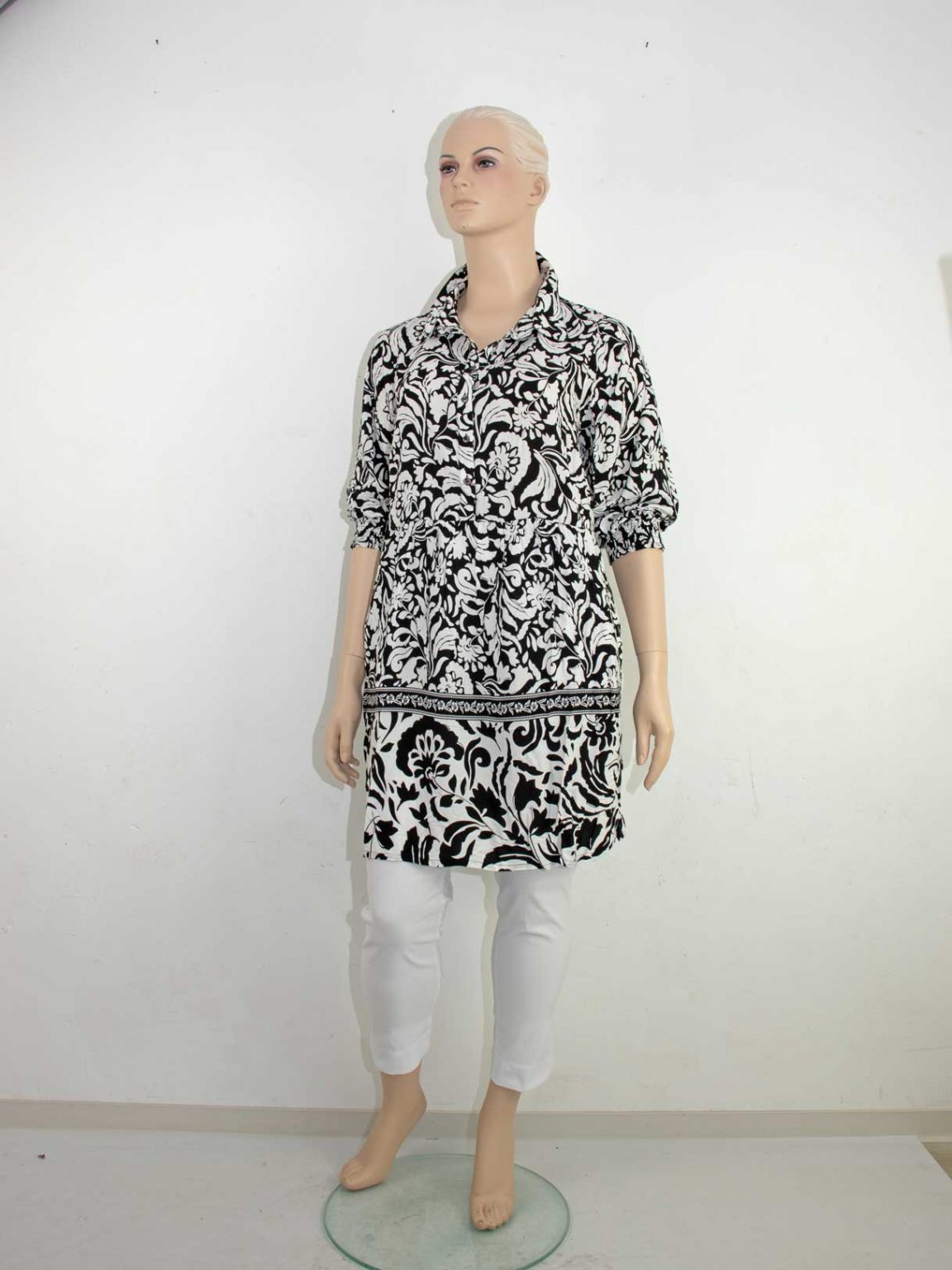 Gozzip Tunika / Kleid schwarzweiß Smock - Curvy by BiNA große Größen Mode