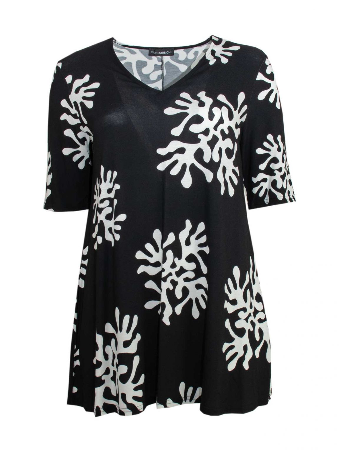 Doris Streich Tunika-Shirt Koralle schwarz-weiß - Curvy by BiNA große ...
